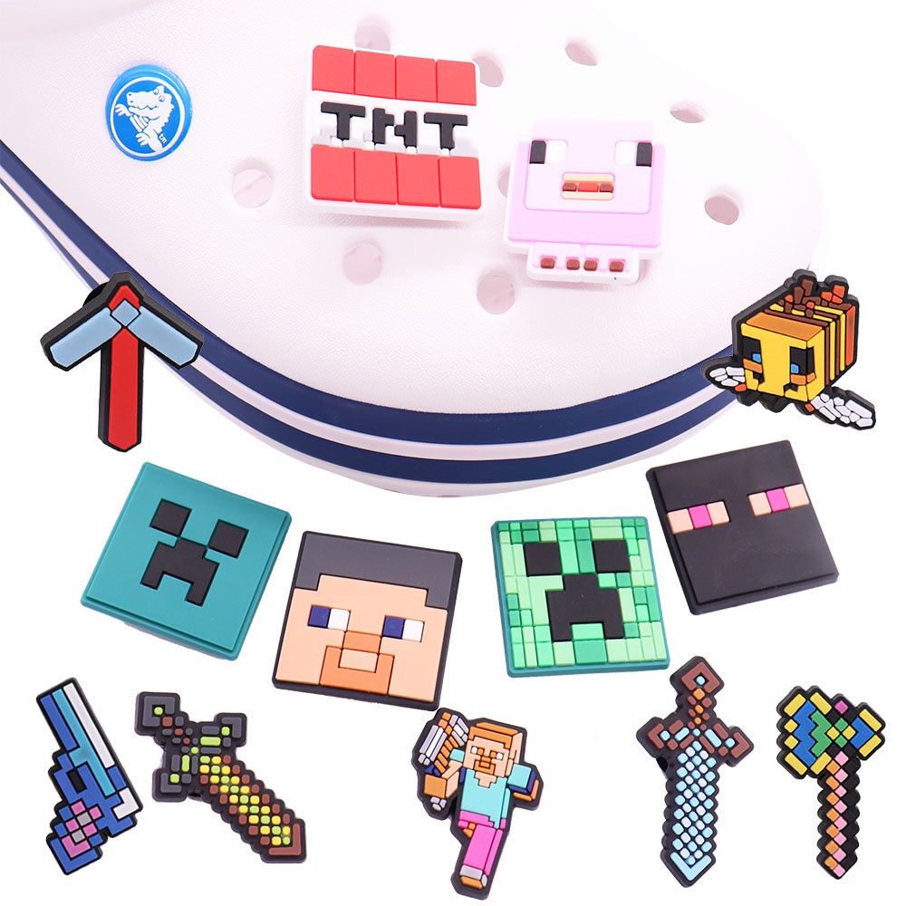 Cartoon Minecraft Game Jibitz Croc Sword Croc Jibbits Minecraft Toy ...