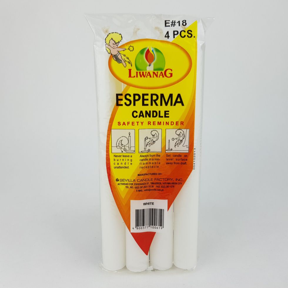 Liwanag Esperma Candle 4s White #18 | Shopee Philippines