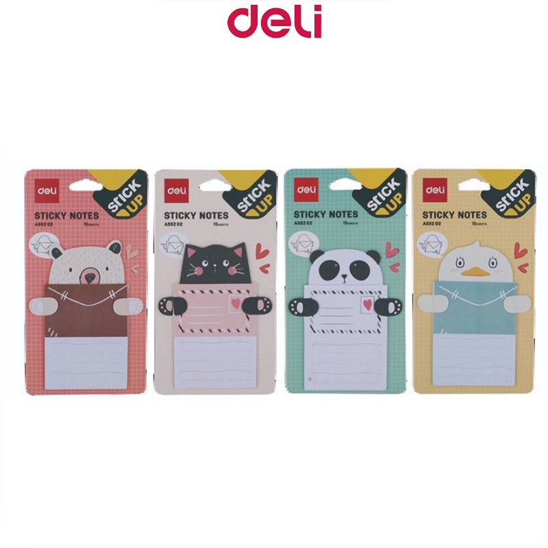 Deli Cute Animal Sticky Notes For Notebook 76×101mm 4 Patterns | Shopee ...
