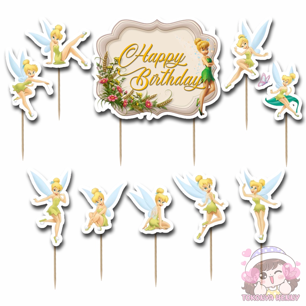 Cake Topper Birthday Cake Decoration with TINKER BELL motif | Shopee ...