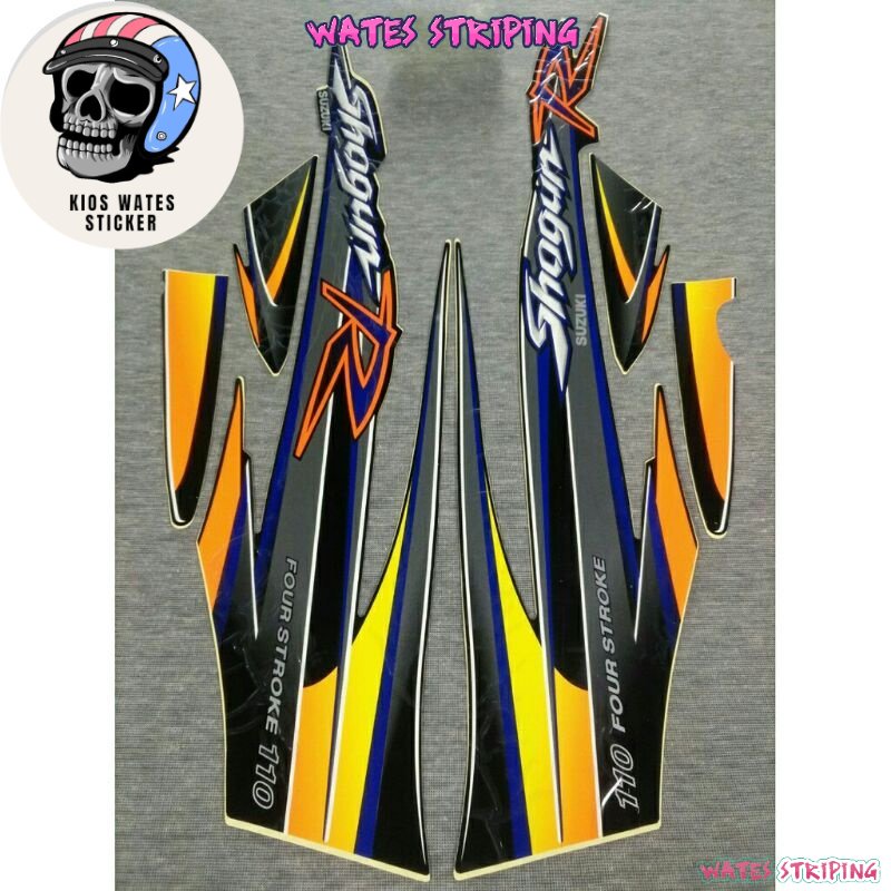 Striping Decal Polet Sticker suzuki shogun 110 r 2001 2002 Black ...
