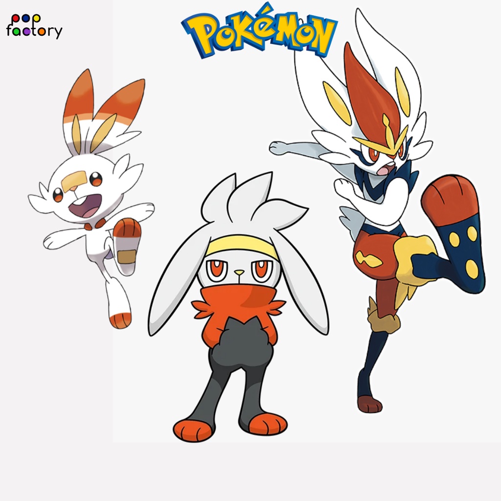 Scorbunny , Raboot & Cinderace Pokemon Cards TCG (8th Gen STARTER ...