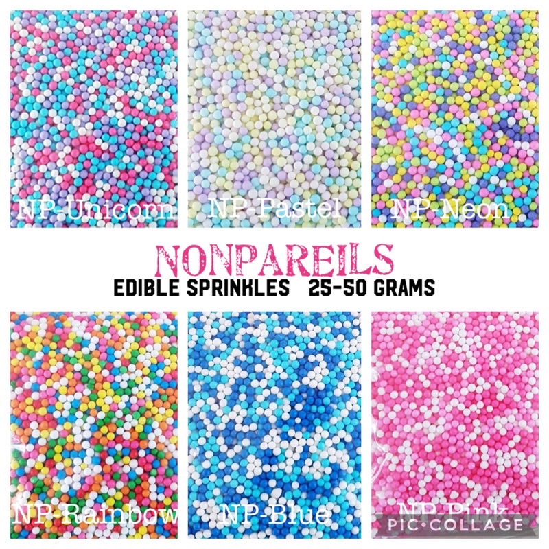 Edible Candy Sprinkles Nonpareils for Cake Decoration 25 - 50grams ...