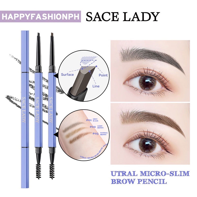 SACE LADY Ultra Micro-Slim EyeBrow Pencil Duo Head Highly Pigment ...