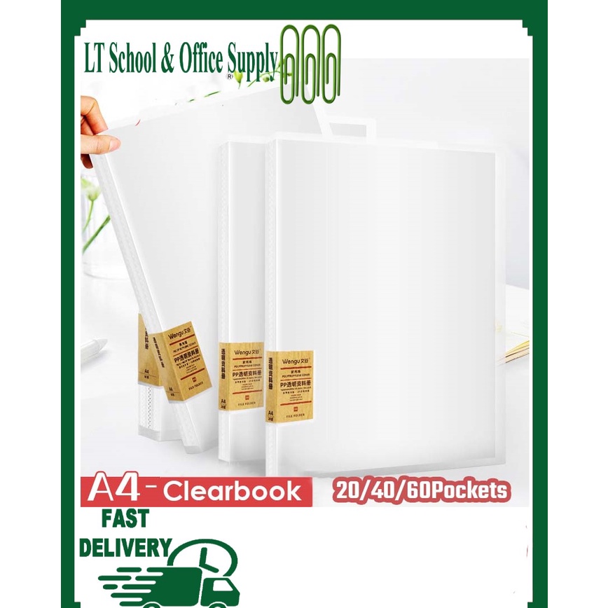 Transparent plastic display book clearbook non-refillable size A4 (20 ...