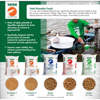 PO2 SINKING PELLET Shrimp and fish food TATEH Aquafeeds 1KG | Shopee ...