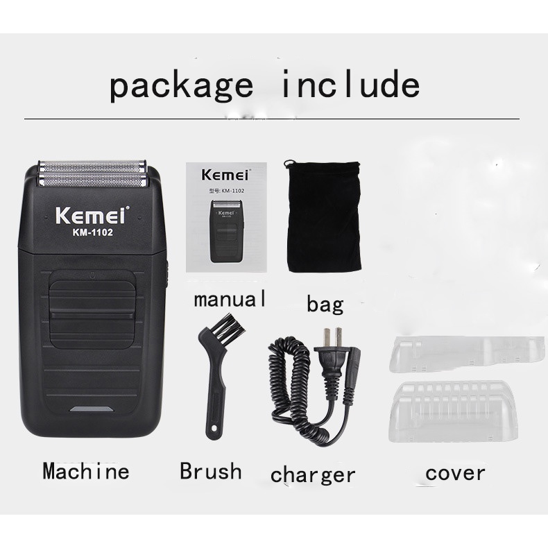 Kemei KM-1102 Electric Foil Shaver Bald Head Men Razor Skin Fade ...