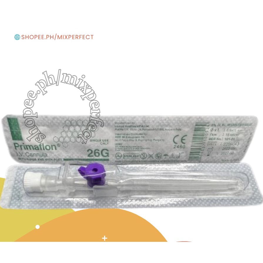 (MIX-J) Primaflon IV Cannula with Wings and Injection Valve (1 Piece ...