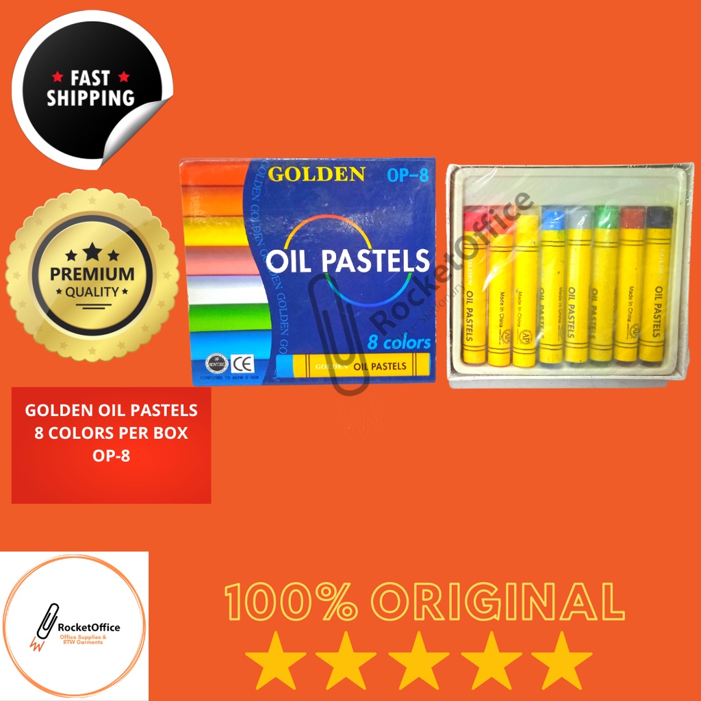 GOLDEN OIL PASTEL COLORS 8PCS WRITING ARTIST | Shopee Philippines