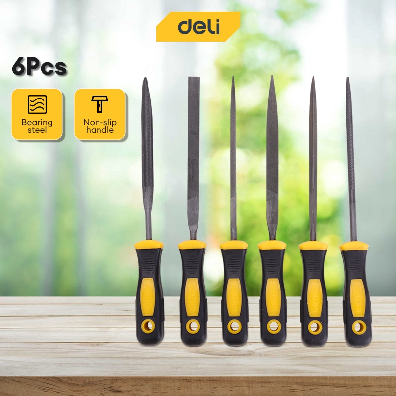 Deli 6Pcs Metal File Tool Wood File Needle File Set Flat Round ...