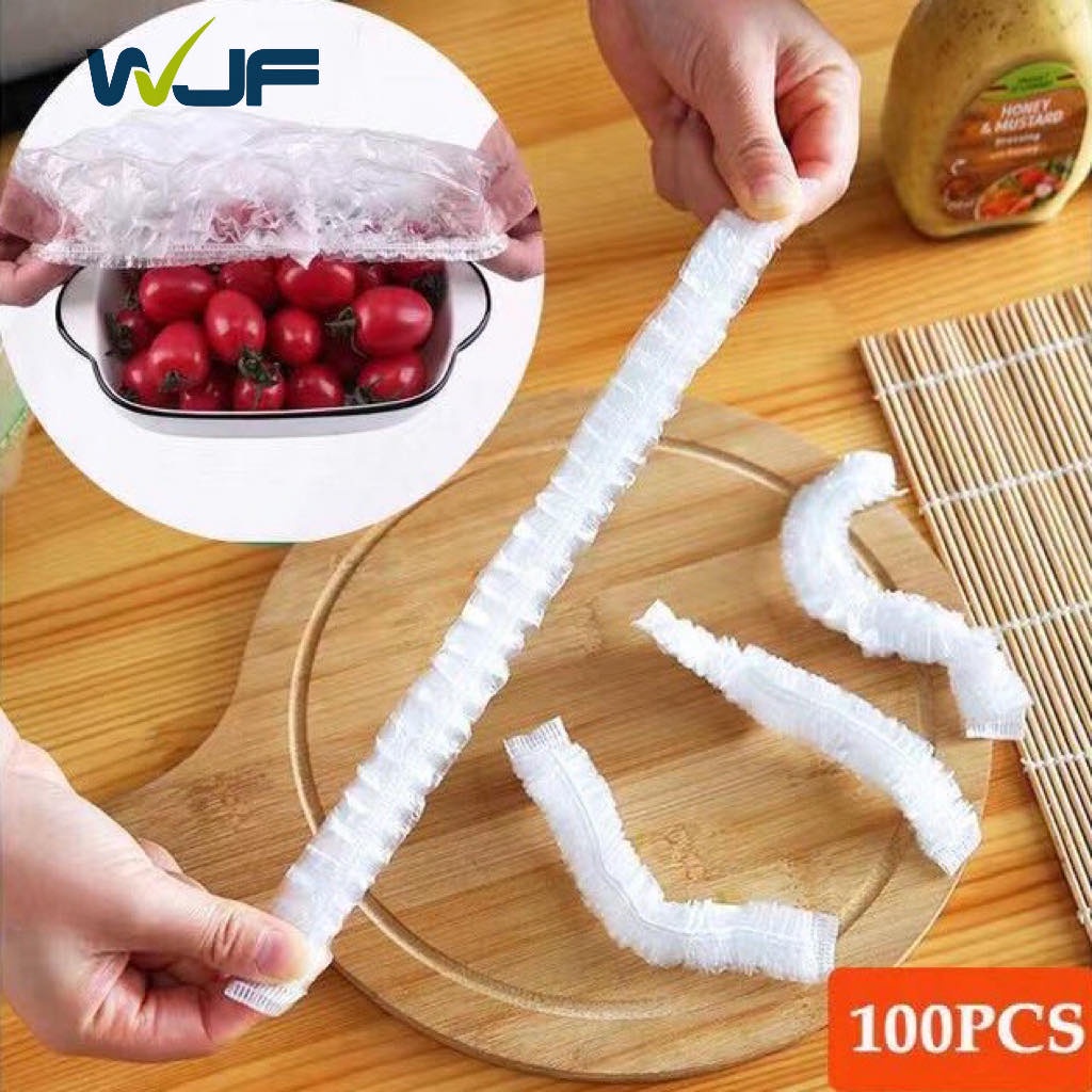 WJF 100 Pcs Disposable fresh-keeping Plastic Reusable Food Storage ...