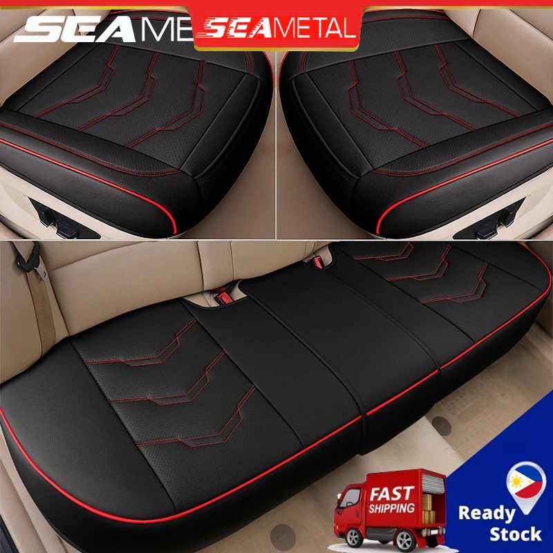 Seametal Pu Leather Car Seat Covers Anti Slip 5 Seaters Seatcover