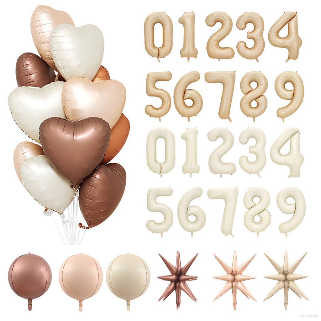 Kira 32/40inch Cream Caramel color theme number balloons for party ...