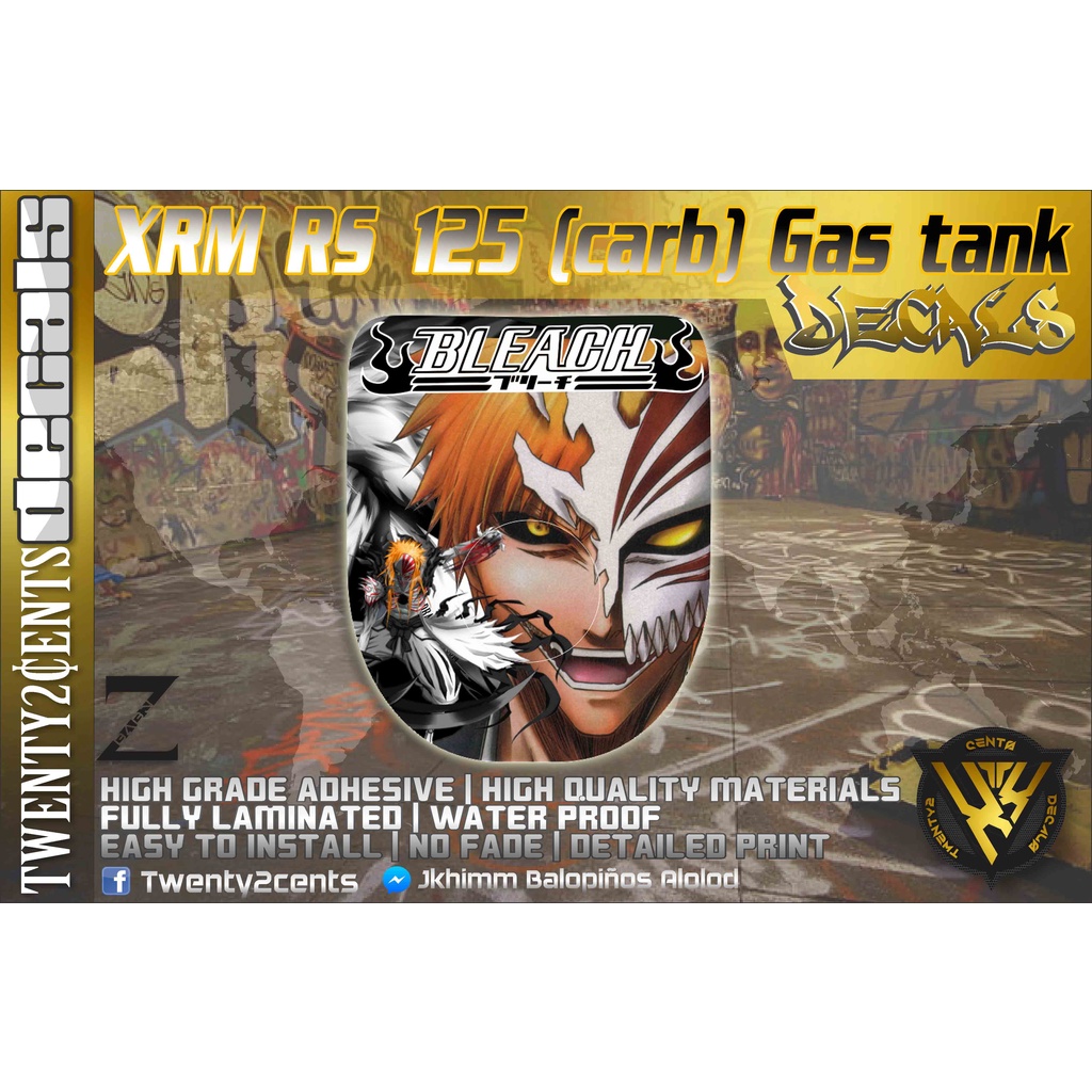Honda RS125 Carb type High-Quality Gas tank Decal Stickers ichigo Gas ...