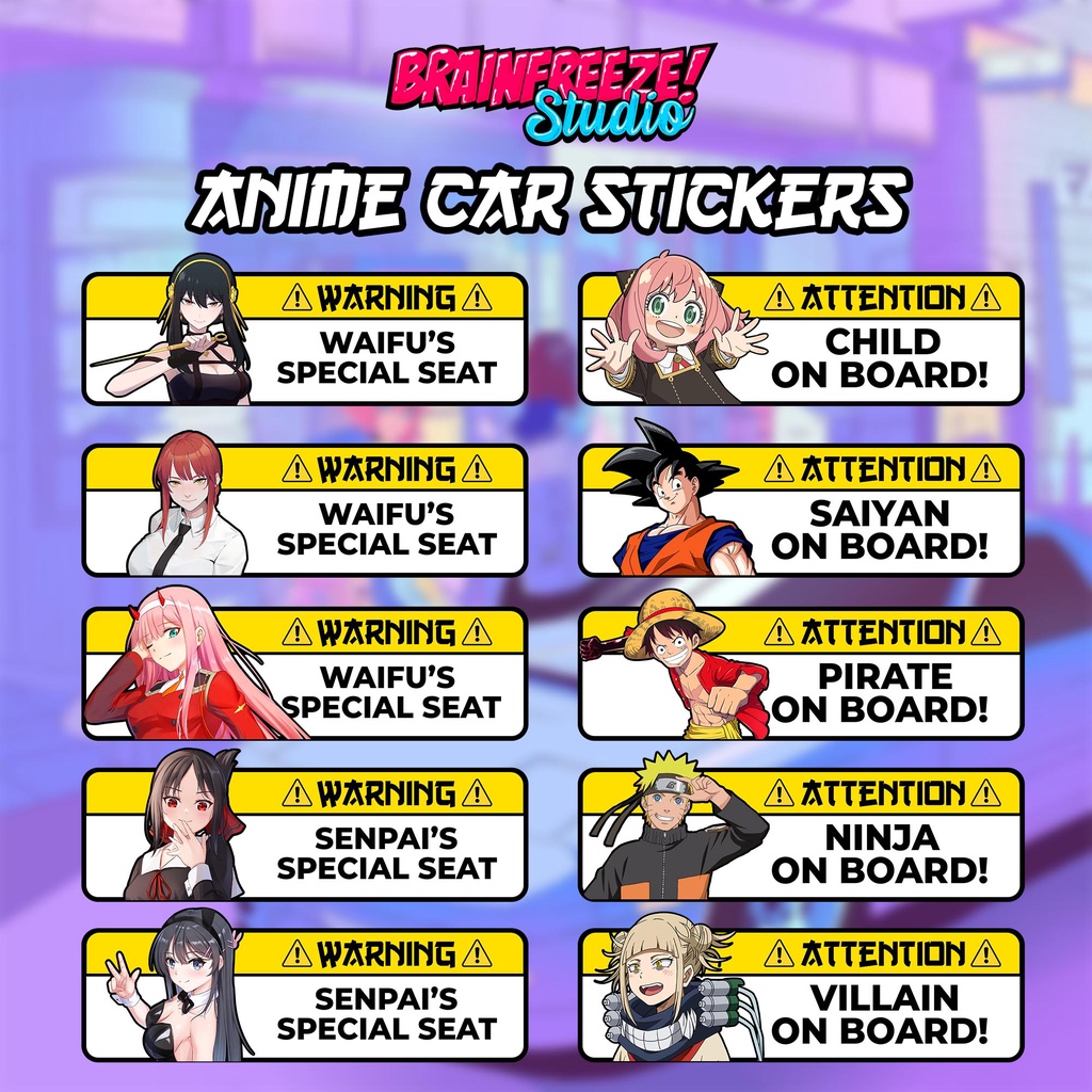 1pc Anime Car Stickers - Waterproof Tear Resistant Car Stickers ...