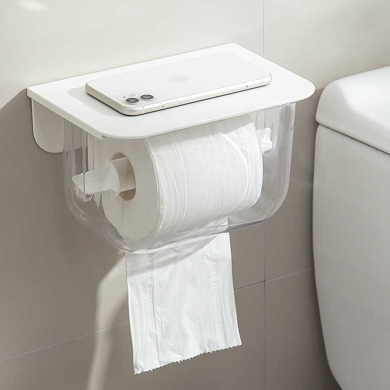Lucky Fate Transparent Tissue Box Wall-mounted Paper Box Toilet Wash ...