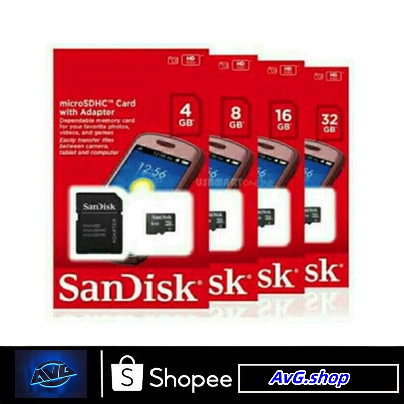 Sandisk micro SD Storage card 2GB 4GB 8GB 16GB 32GB 64GB 128GB | Shopee ...
