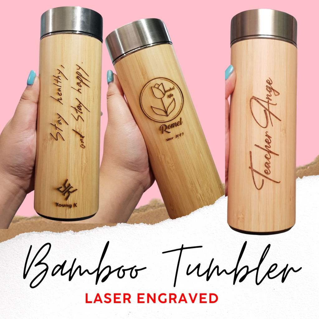 PERSONALIZED ENGRAVED Bamboo Tumbler | Shopee Philippines