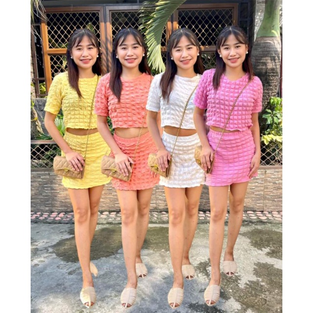 BUBBLES Crop Top Terno for Teens | Shopee Philippines