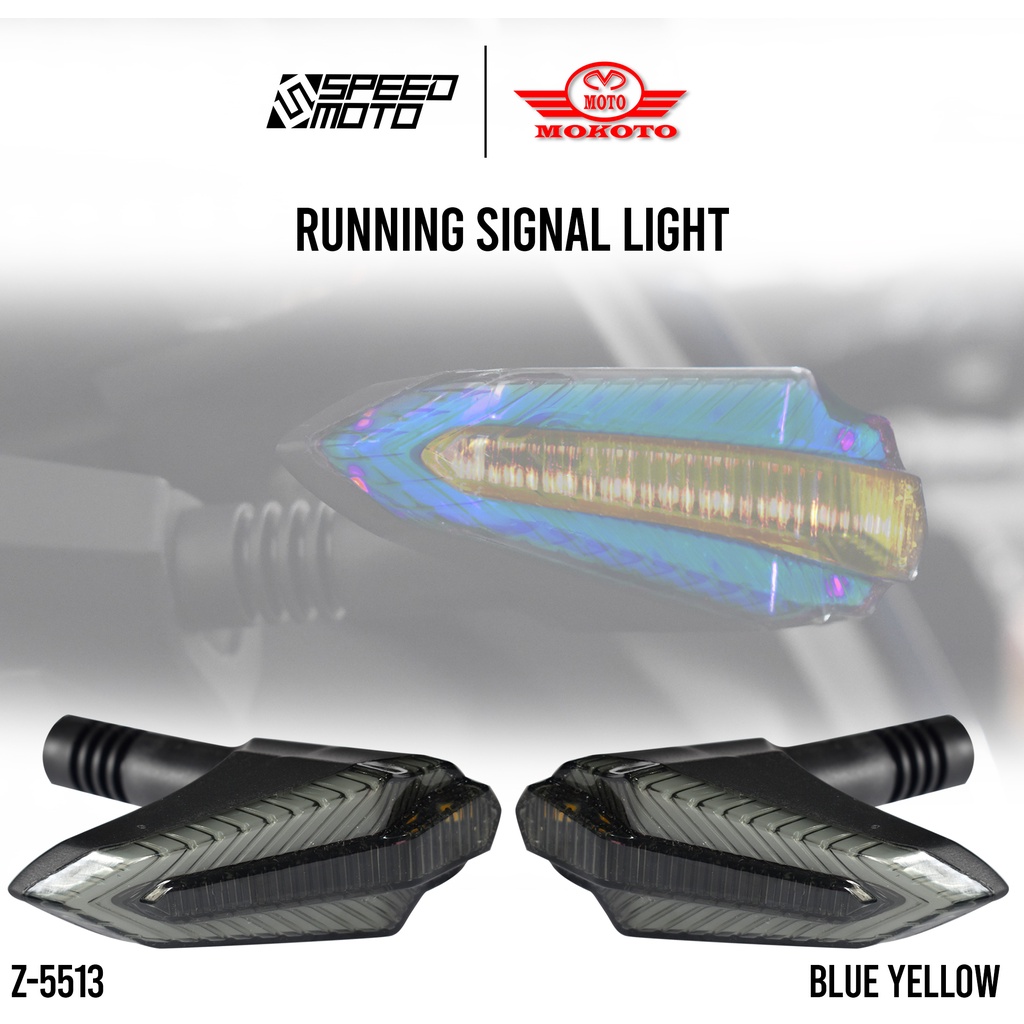 UNIVERSAL RUNNING TURN SIGNAL LIGHT DUAL COLOR Z-5513 SMOKE / FLOWING ...
