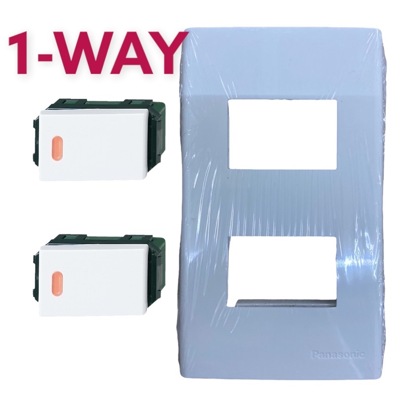 Panasonic WIDE series Illuminated(neon) 1-Way, 3-Way Switch SET ...