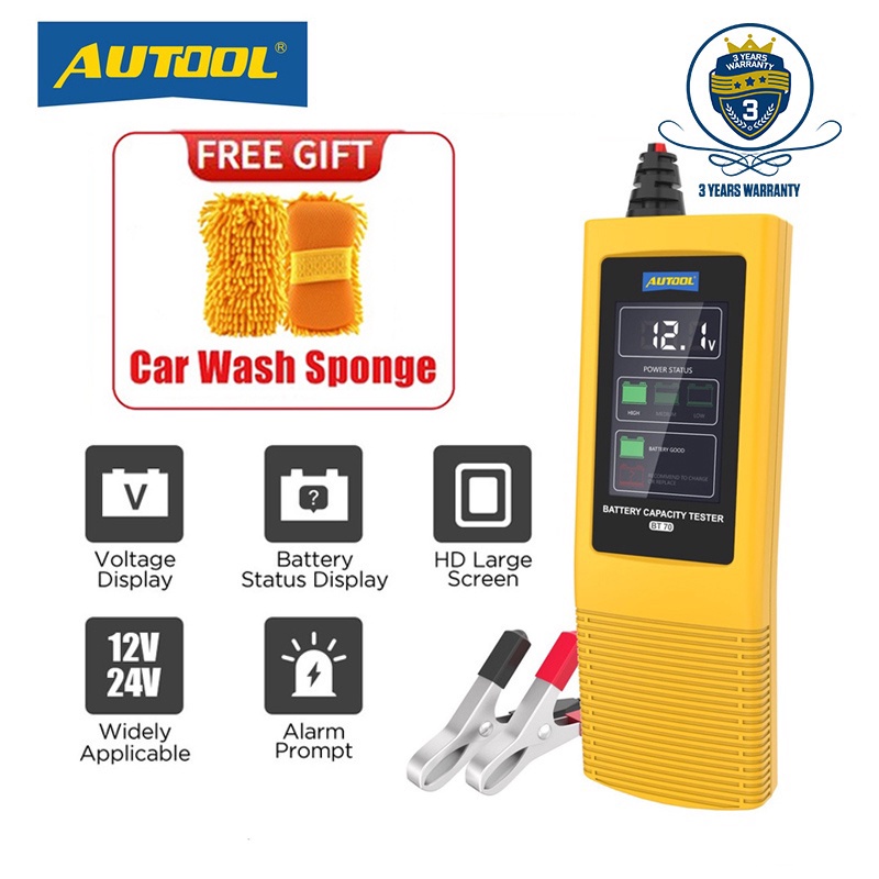 【Ready Stock】AUTOOL 12V Battery Monitor Voltage Detector 12V Battery ...