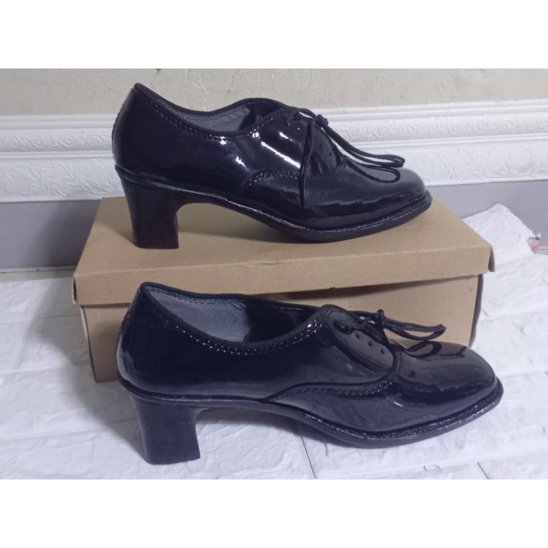 charol shoes for lady guard 2inches heel marikina made.. | Shopee ...