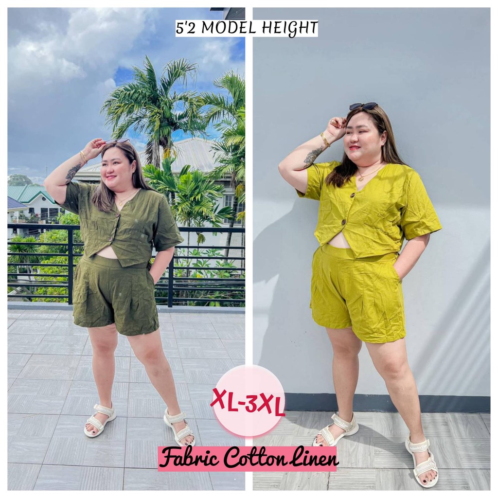 PLUS SIZE COORDINATES XL-3XL / BEA CROP TOP SHORT COORDS FOR WOMEN ...