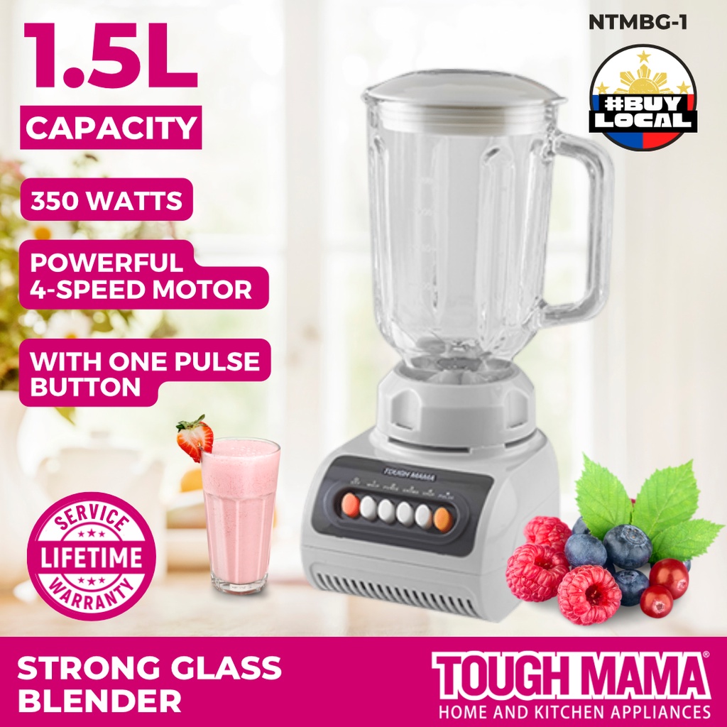 Tough Mama NTMBG1-NM 1.5L Glass Blender Variable speeds Pulse Button ...