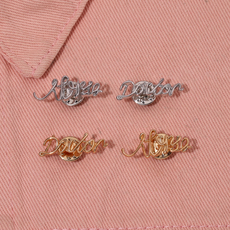 Doctor Nurse Metal Pins Gold Silver Color Brooch Lapel Pin Badges ...
