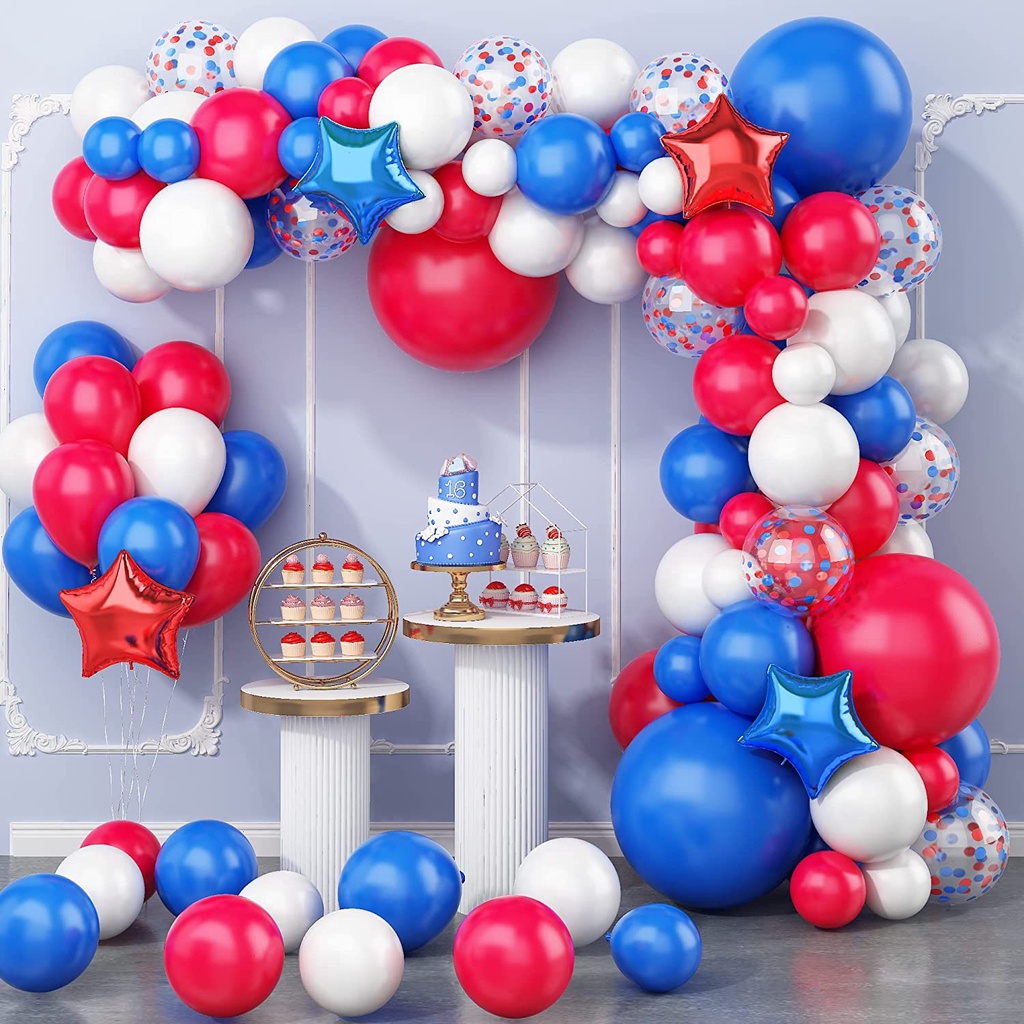 140pcs Red White and Blue Balloon Garland Arch Kit, 18 12 10 5 inch Red ...