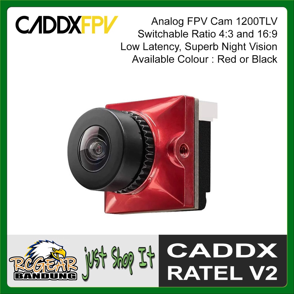 Caddx Ratel 2 Ratel2 V2 Starlight 1200TVL Analog FPV Camera | Shopee ...