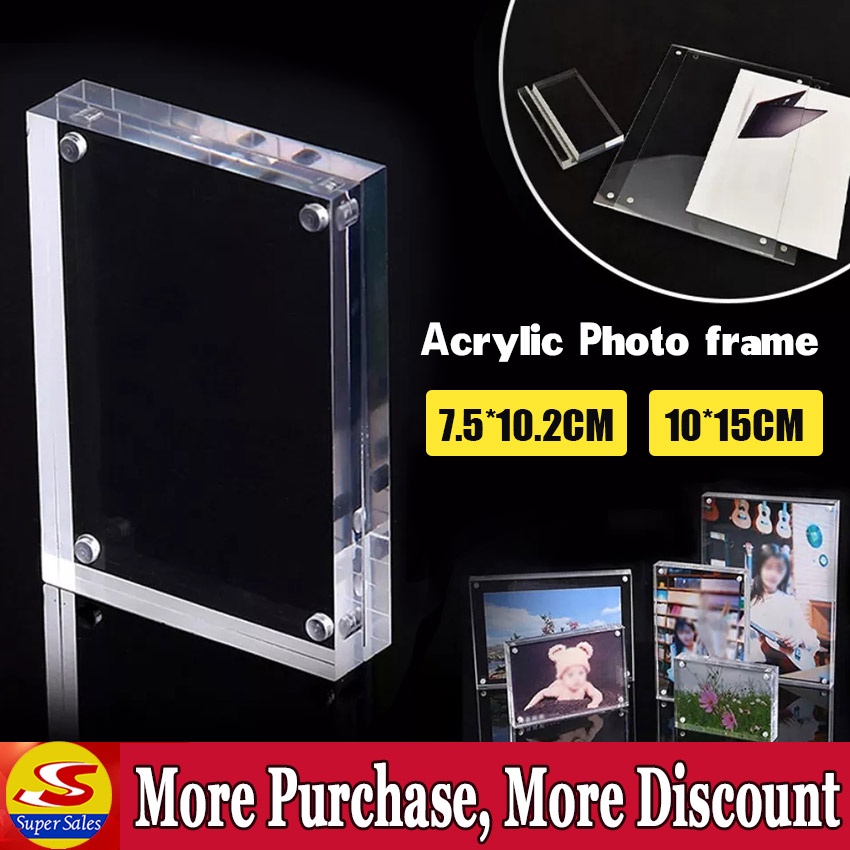 【SuperSales】Magnetic Acrylic Block Frame Kpop Mini Photo Frame Paper ...