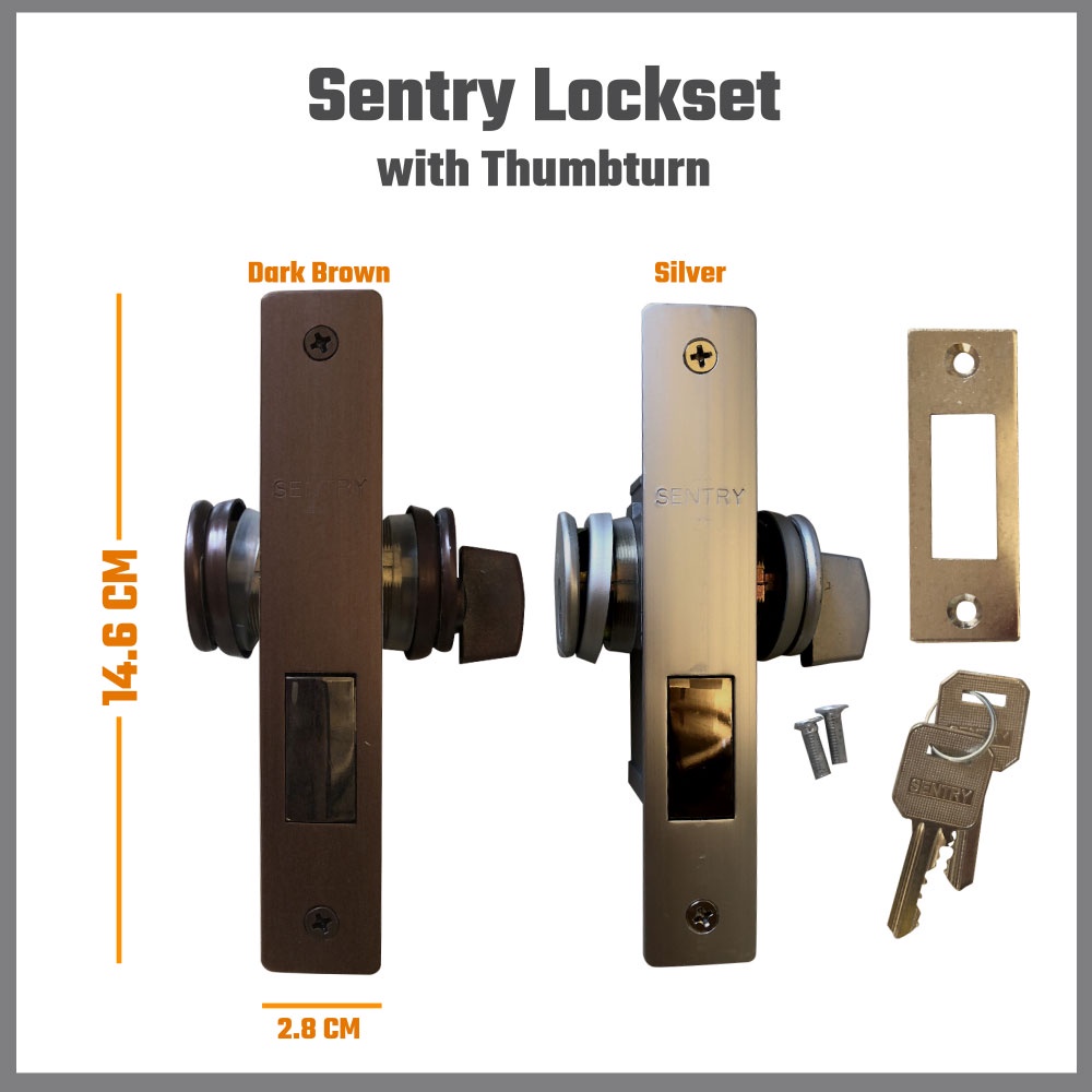 SENTRY ED Lockset DOUBLE KEY OR SINGLE KEY for Swing Glass Door ...