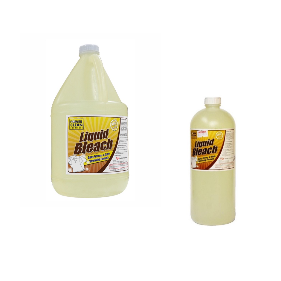 Power Clean Solutions LIQUID BLEACH - All Purpose Disinfectant, Whitens ...
