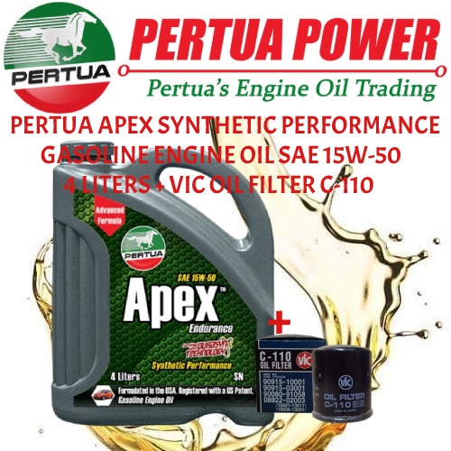 Pertua Apex Endurance Gasoline Engine Oil SAE 15W-50 Synthetic 4 LITERS ...