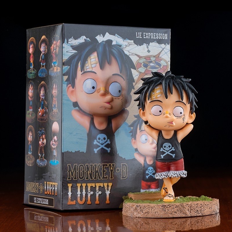 Resin POP Monkey D Luffy Kid Lie Expression One Piece Figure | Shopee ...