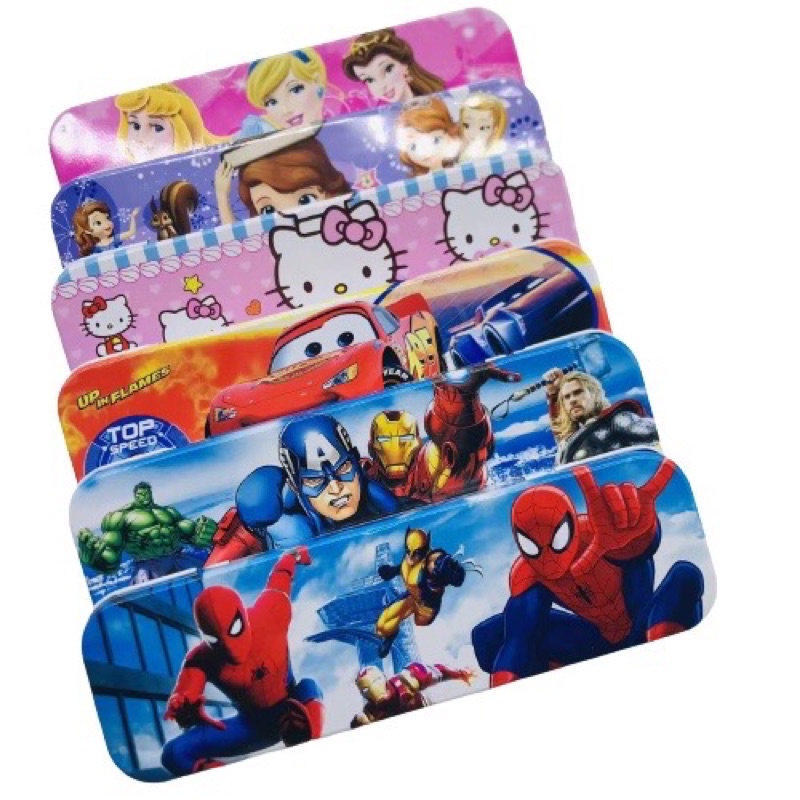 2 Layer Metal Pencil Case Character Design Tin Box School Supply Kiddie ...