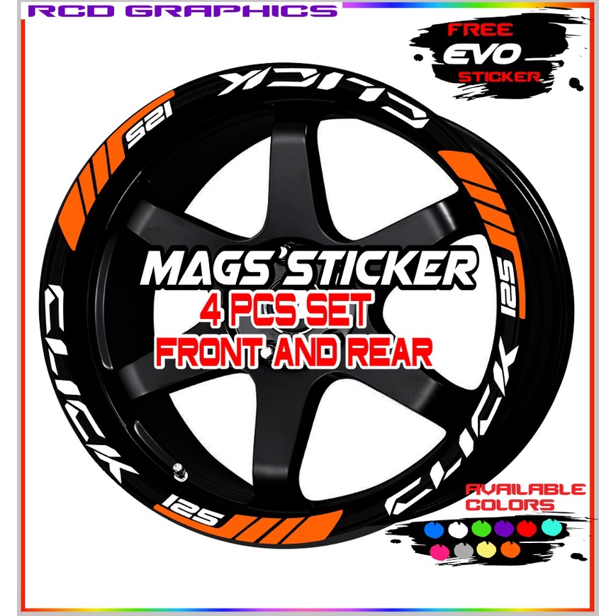 Mags Sticker Click 125 for v1 v3 and v3 4pcs set front and rear ...