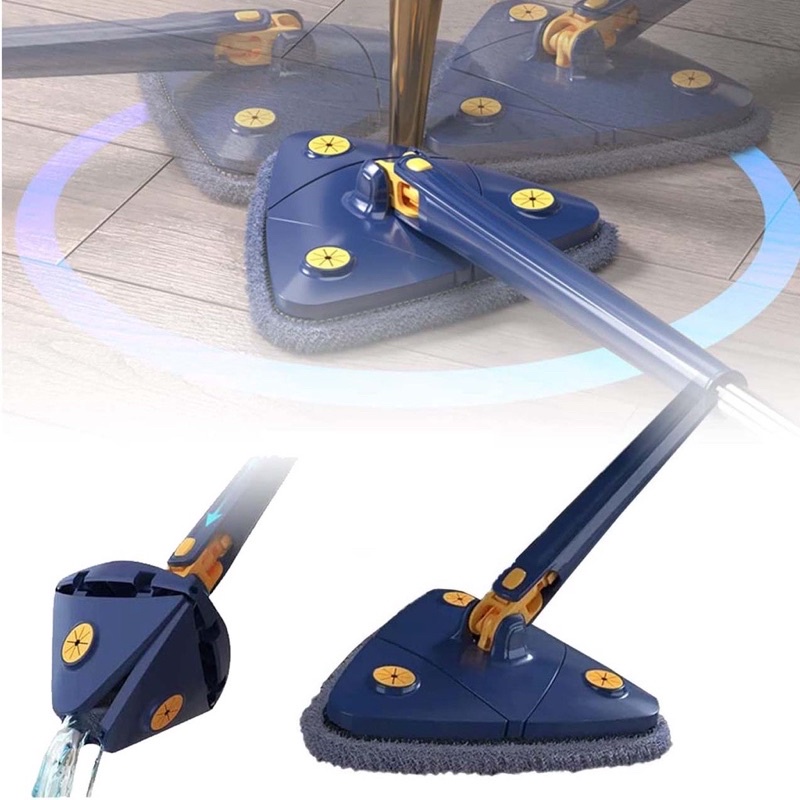 FLY 360 Rotatable Adjustable Cleaning Mop, Triangle Microfiber Mop with ...