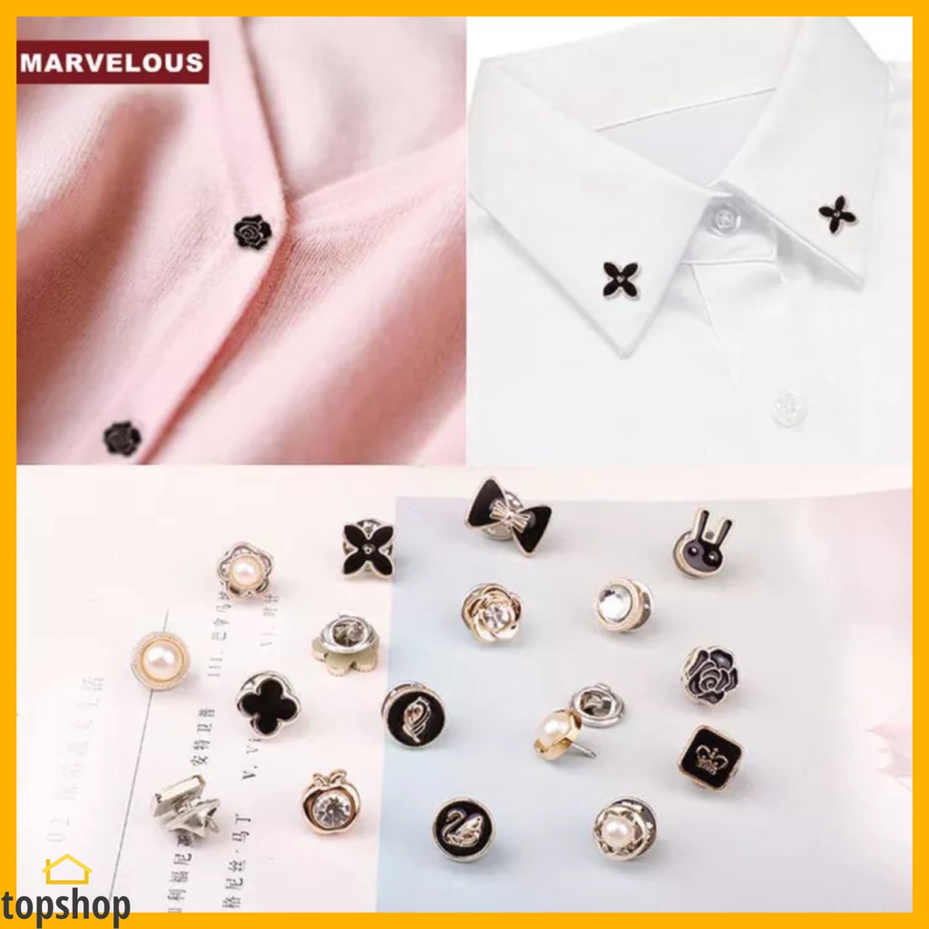 TOPSHOP Sewing-free Small Buttons Clothes Shirts Detachable Invisible ...