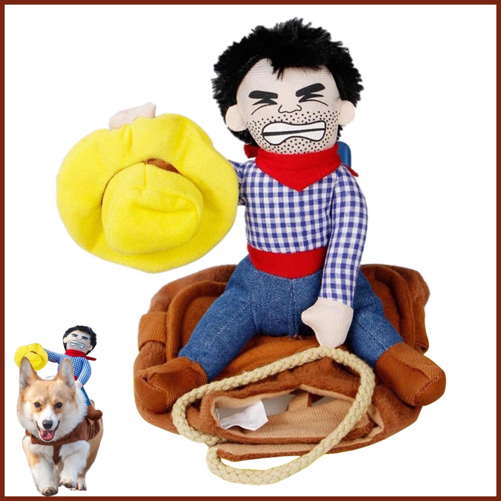 Dog Cowboy Outfit Polyester Fiber Dog Rider Outfit with Loop Fasteners ...