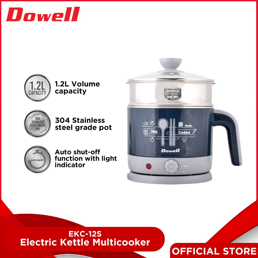 Dowell 1.2L Mini Chef Electric Kettle Multi Cooker EKC-12S | Shopee ...