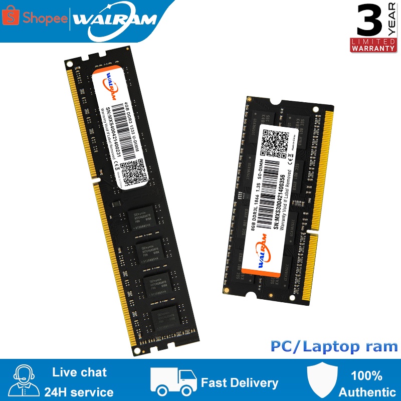 Walram RAM DIMM/SODIMM 4GB/8GB DDR3/DDR3L 1600/1333 MHz 240pin 1.5V /1 ...