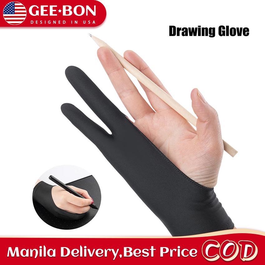GEEBON Two Fingers Drawing Glove Artist Writing Protector Right Left ...
