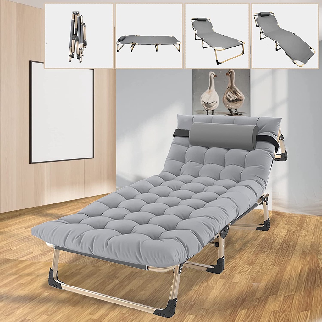 Portable Folding Bed Frame with Mattress, Guest Bed for Spare Bedroom ...
