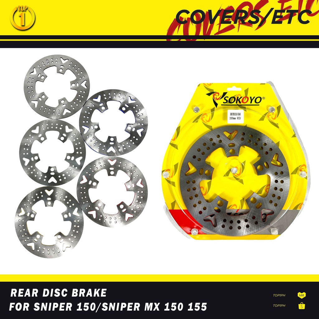 TOP1 RACING REAR Disc Brake 200mm 5 HOLES for SNIPER 150/MX150 and 155 ...