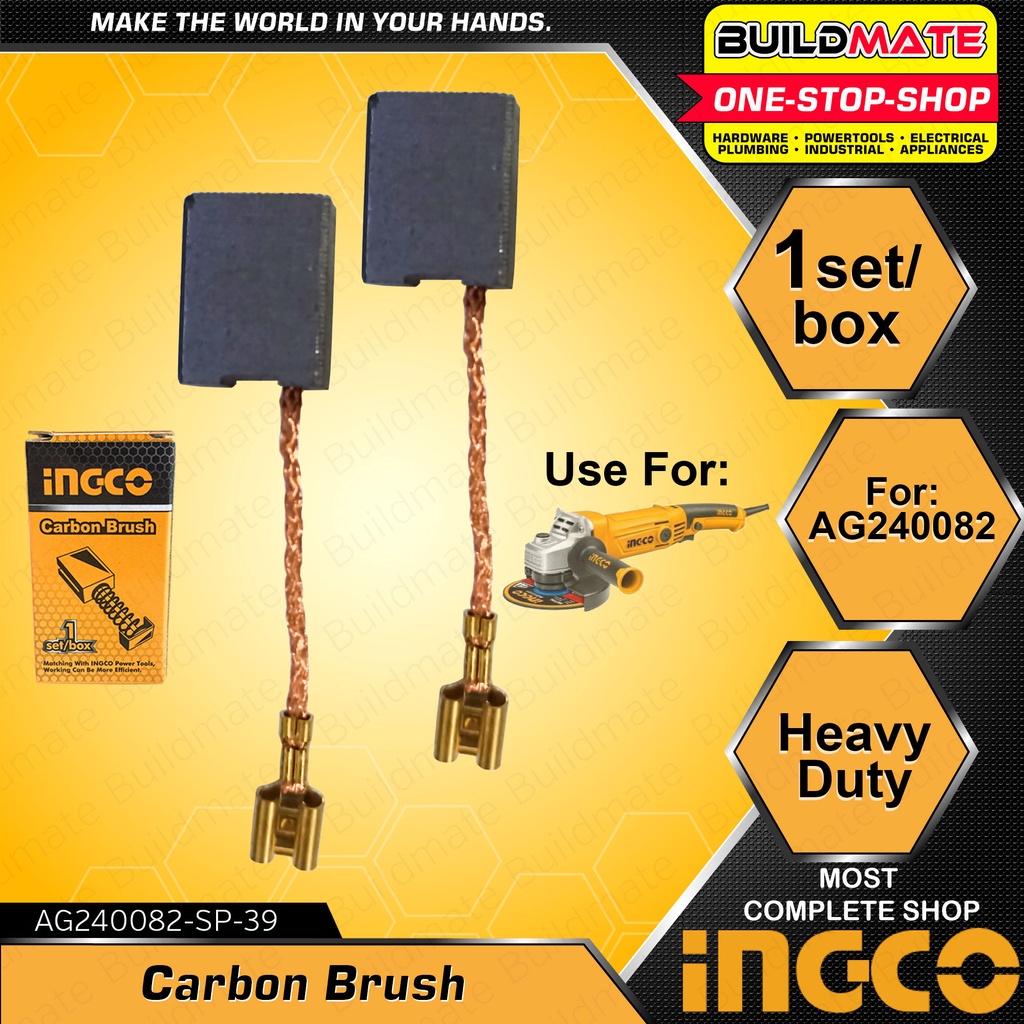 BUILDMATE Ingco 2PCS/SET Carbon Brush for Angle Grinder Replacement ...