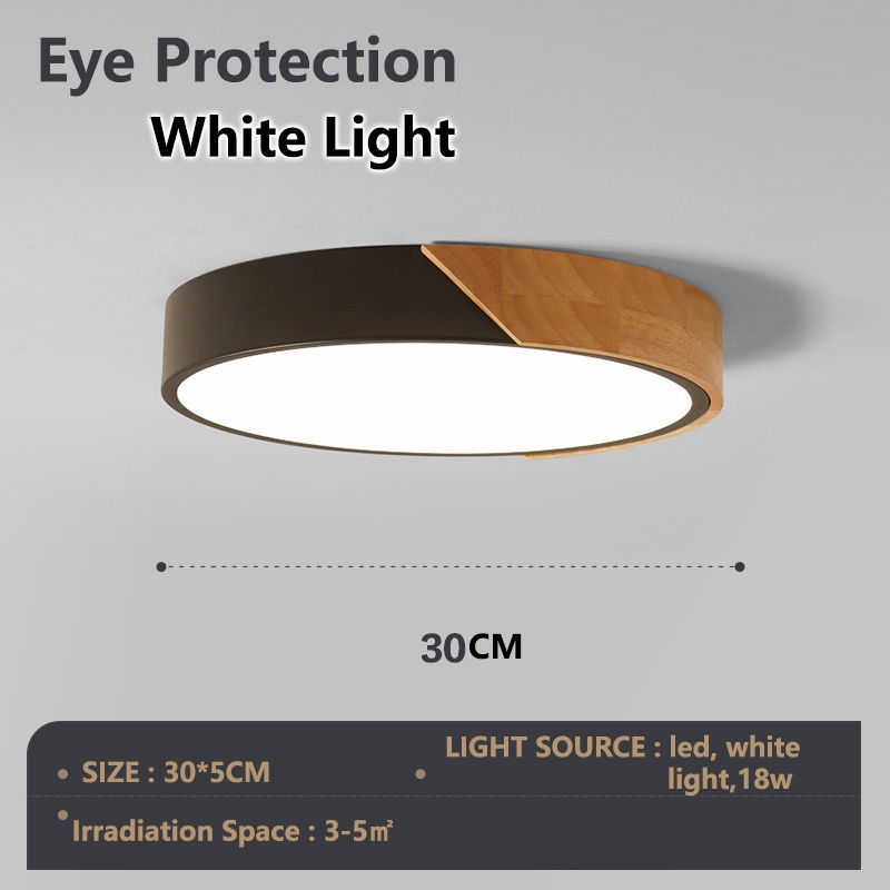 LED Ceiling Light 18W White Light Full Spectrum Room Lights Modern for ...