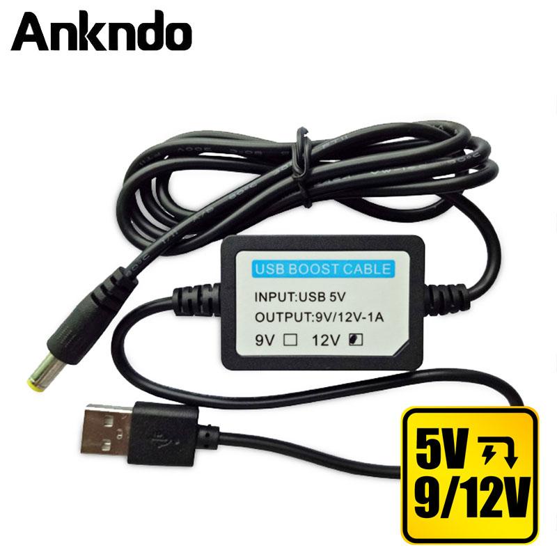 Ankndo USB Charge Power Boost Cable DC 5V to 9V/12V Step UP Converter ...